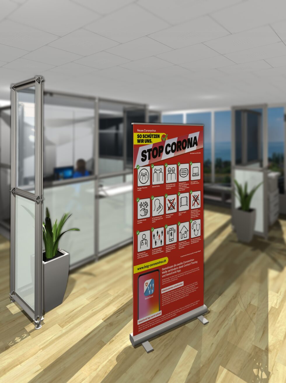 Roll up Display mit Banner - Raumbauer.ch